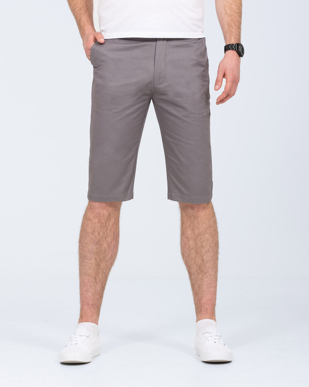 2t Alex Mens Tall Chino Shorts (mid grey) 13 15 Inch Inseam | Tall Mens ...