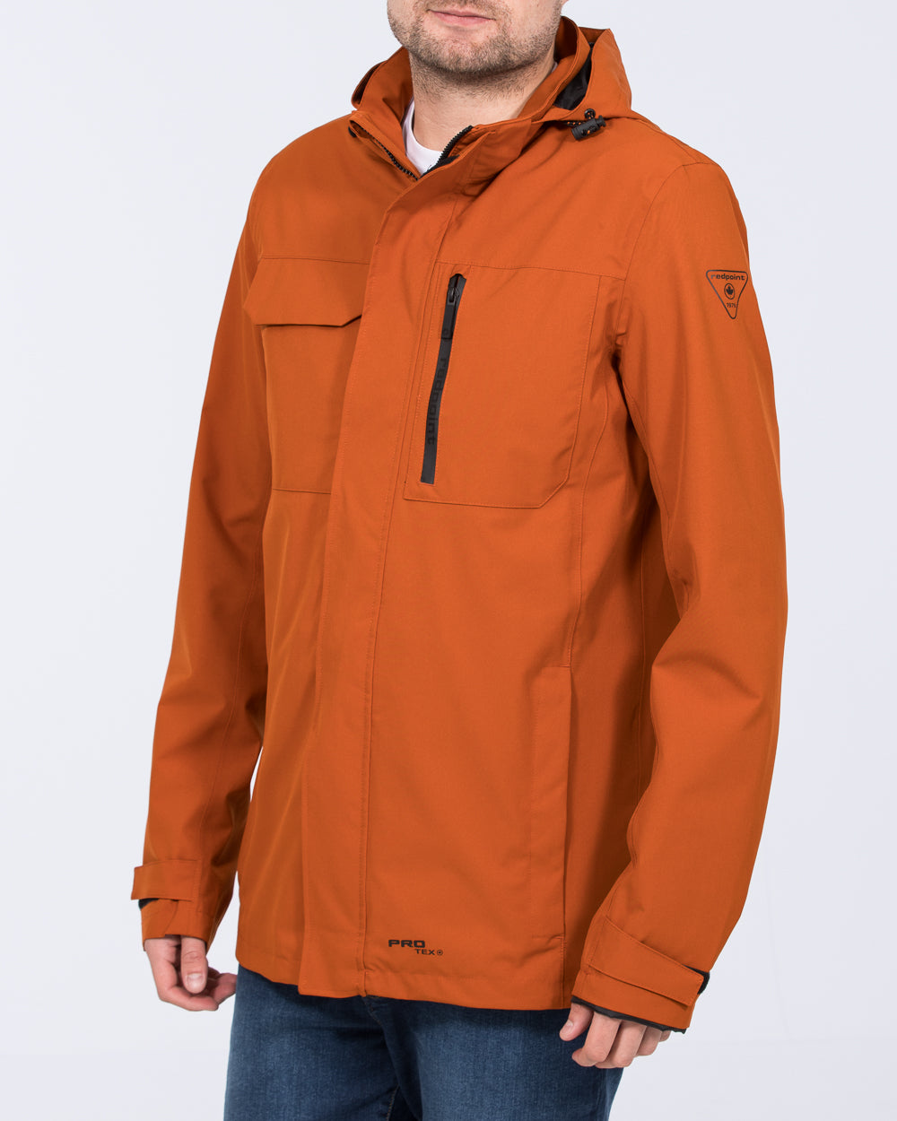Redpoint Luke Tall Mens Extra Long Hooded Jacket (terracotta) | Tall ...
