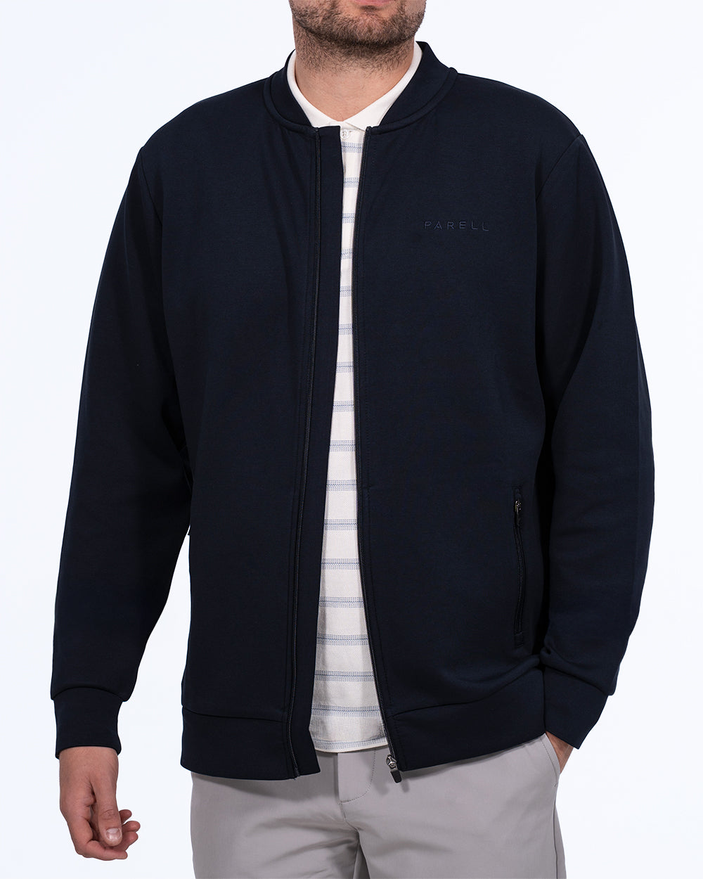 Parell Active Tall Mens Extra Long Mid Layer Golf Jacket (navy) | Tall ...