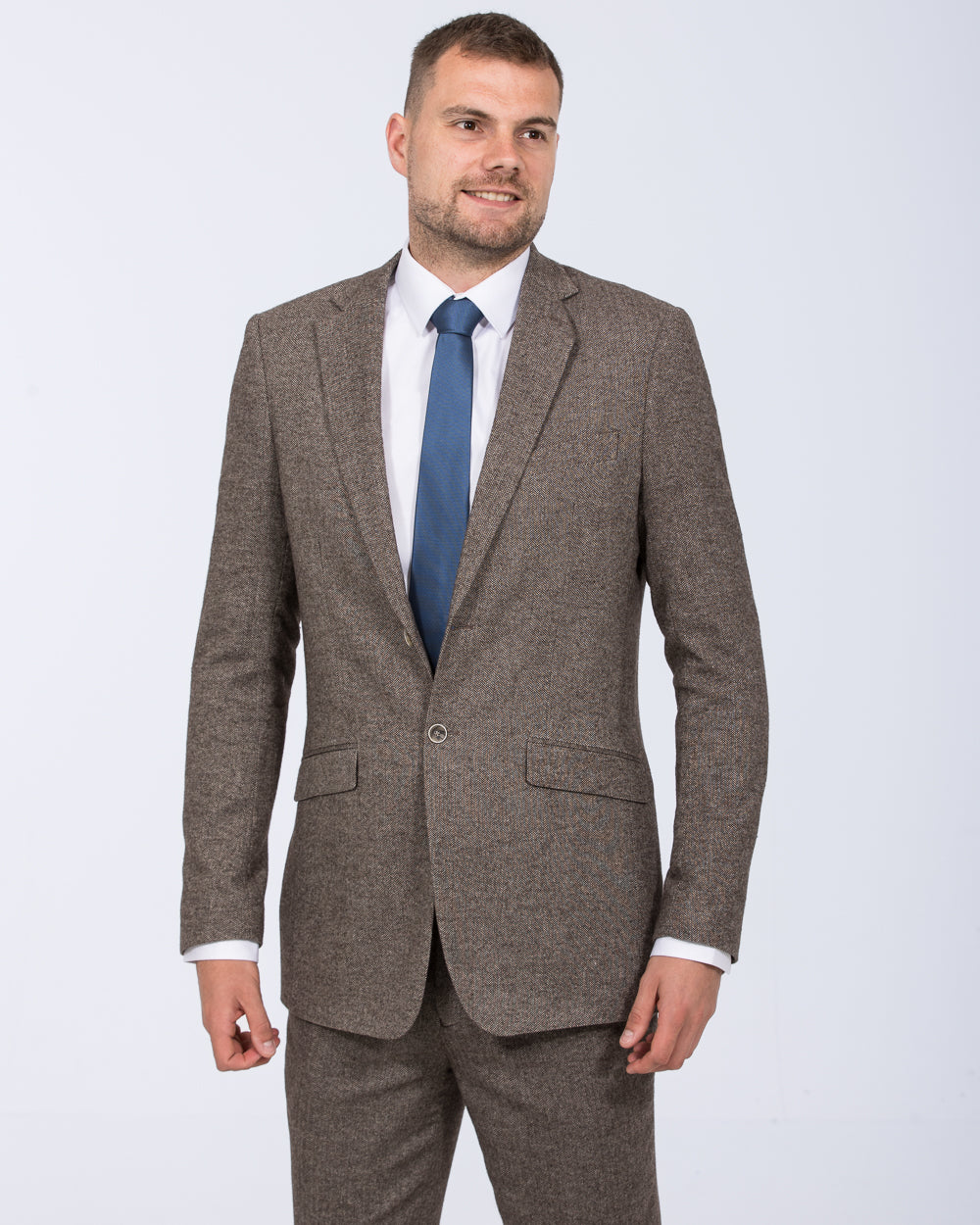 Skopes Jude Slim Fit Tall Suit (fawn herringbone) | Tall Mens Clothing ...