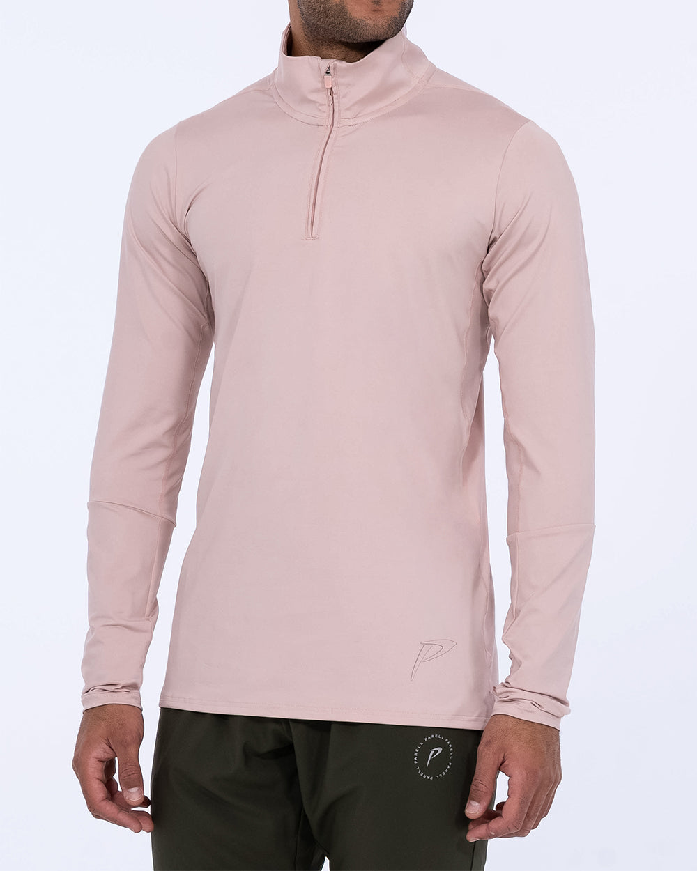 Parell Evolve Tall Mens Quarter Zip Training Top (dusky pink) | Tall ...