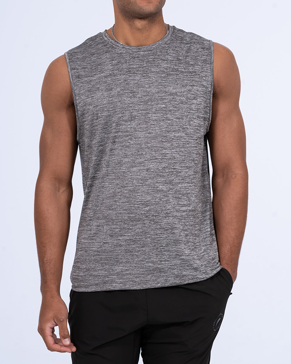 Parell Evolve Tall Mens Sleeveless Spacedye Training Top (grey) | Tall ...