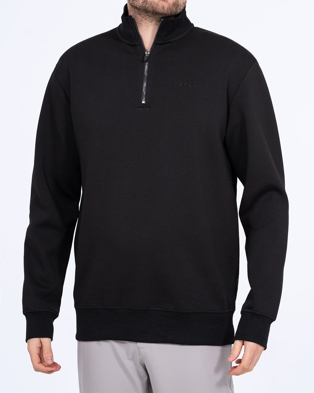 Parell Active Tall Mens Lightweight Quarter Zip Golf Top (black) | Tall ...