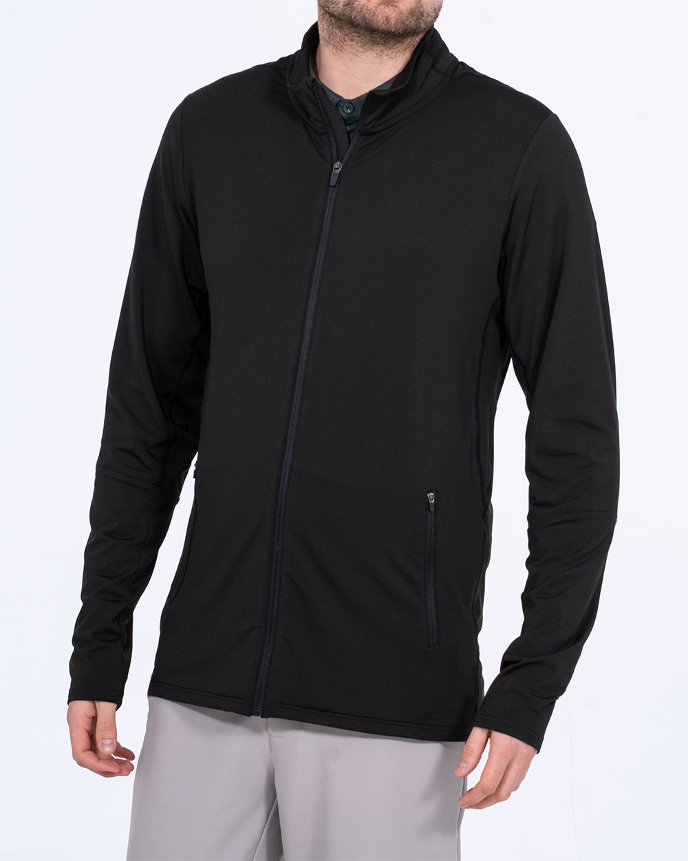 Parell Active Tall Mens Zip Through Training Golf Top (black) | Tall ...