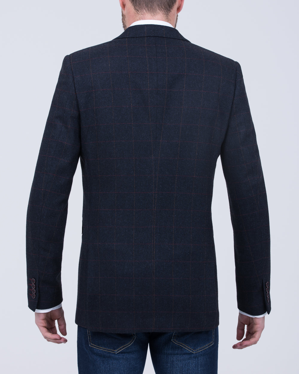 Skopes Slim Fit Extra Long Tall Aiken Mens Blazer (navy red check ...