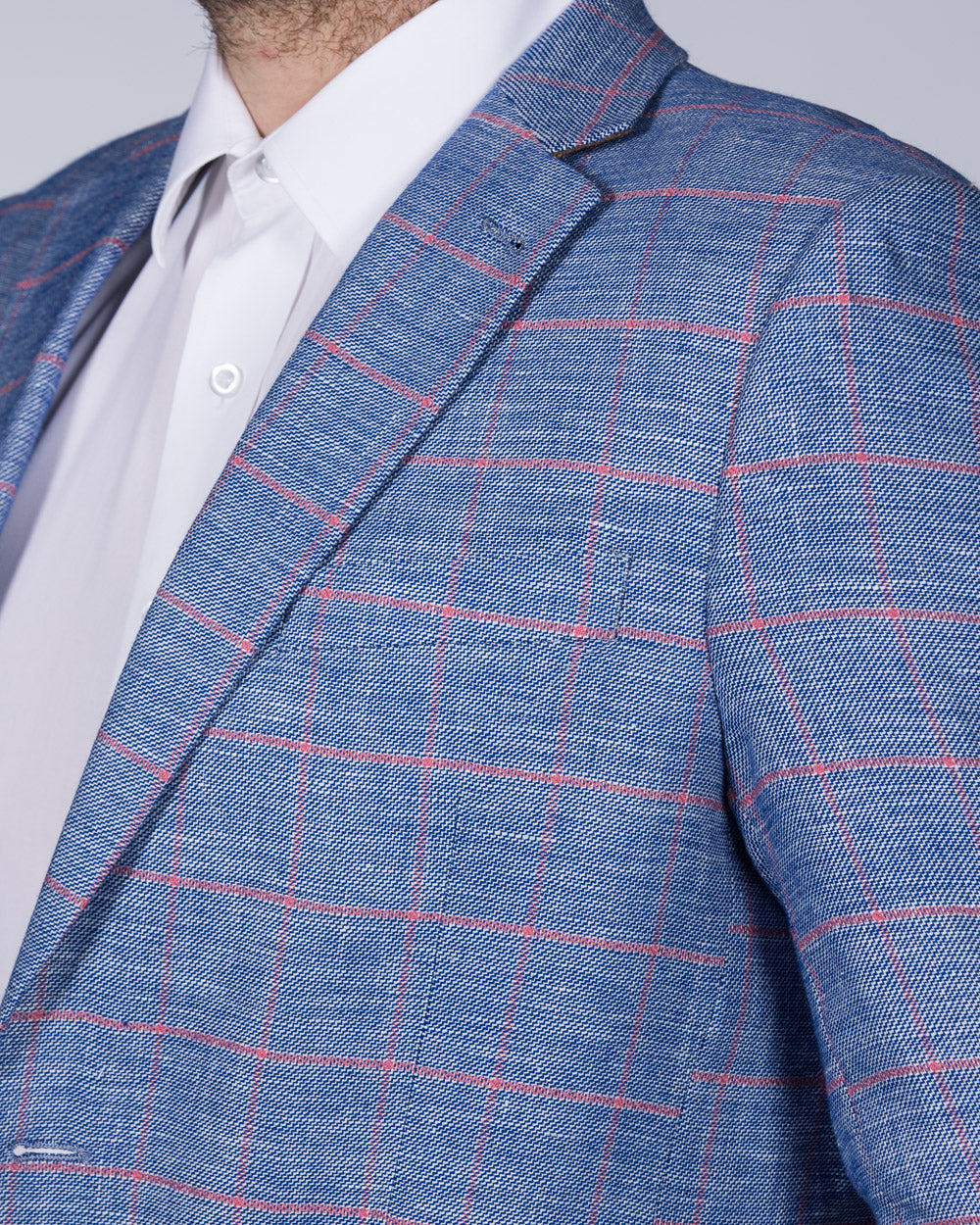 Skopes Slim Fit Extra Long Tall McIlroy Mens Blazer (pale blue check ...