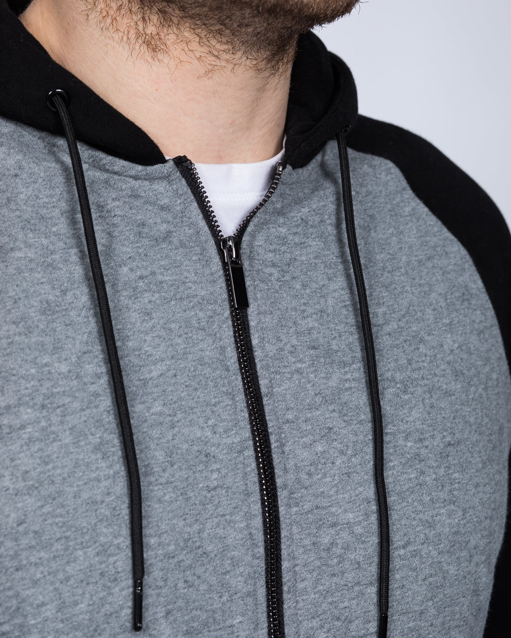 2t Zip Up Extra Long Tall Mens Training Hoodie (charcoal/black) | Tall ...