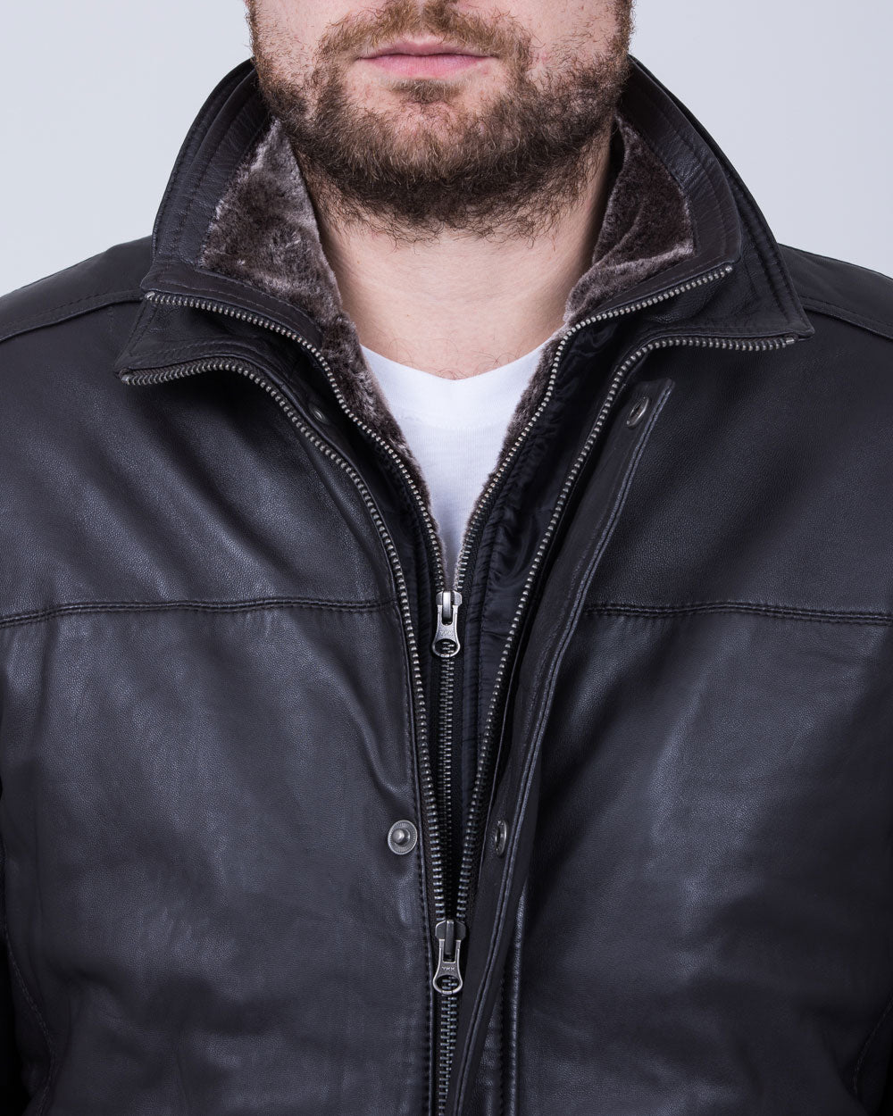 Redpoint Carlson Tall Leather Jacket (brown) | Tall Mens Clothing ...