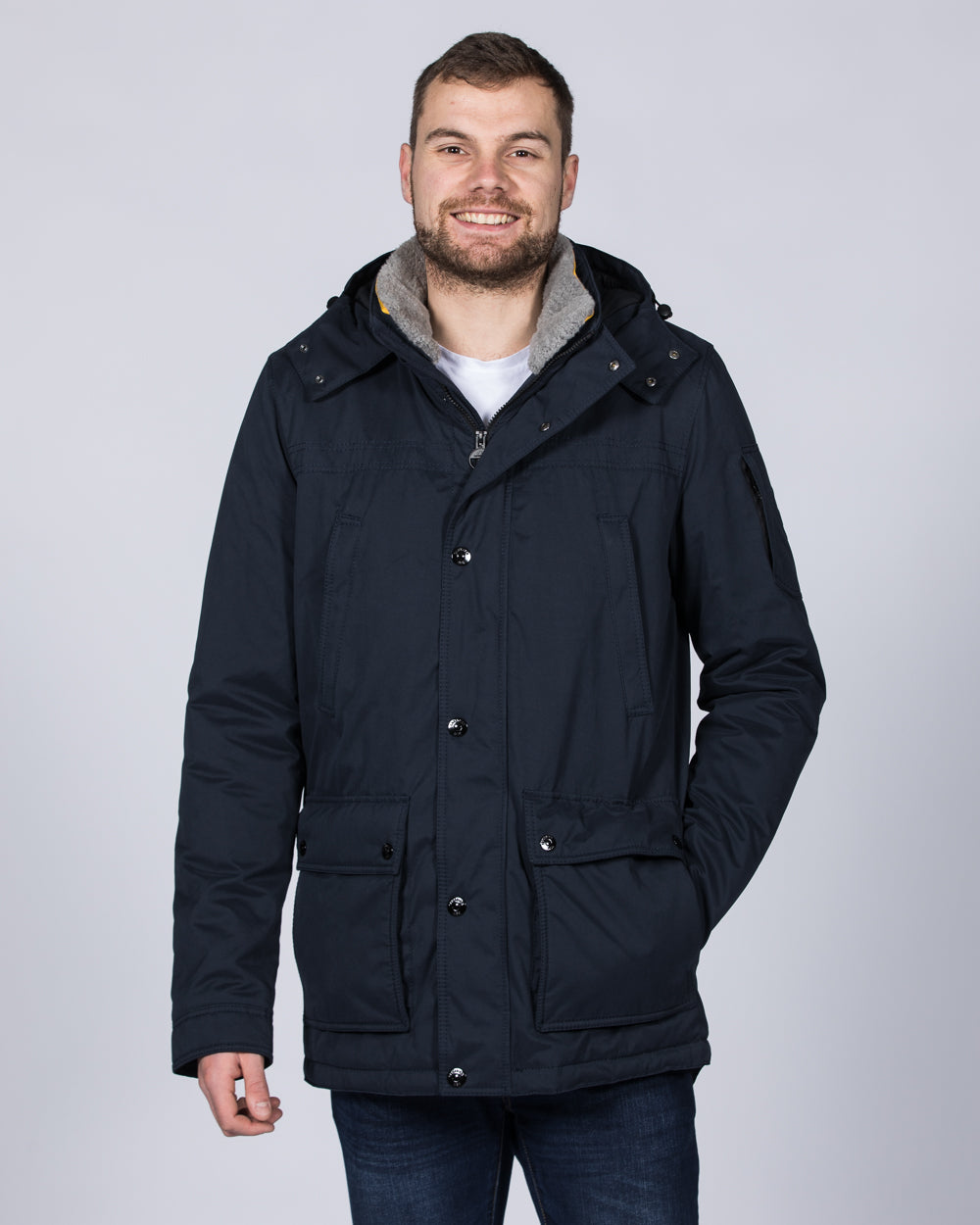 Cabano Tall Extra Long Longer Cotton Blend Jacket Coat (navy) | Tall ...