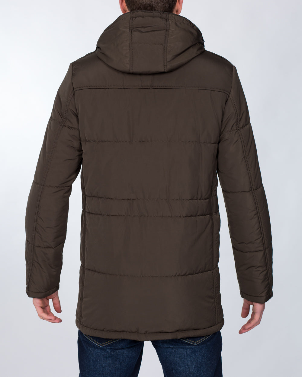 Cabano Extra Long Longer Mens Tall Hooded Jacket (olive) | Tall Mens ...