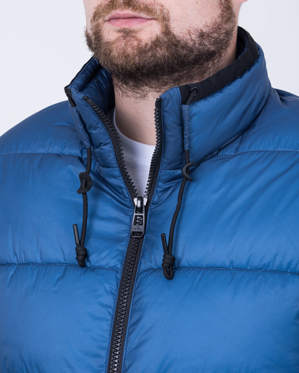 Cabano Extra Long Longer Tall Hoodless Puffer Mens Jacket Coat (ocean ...