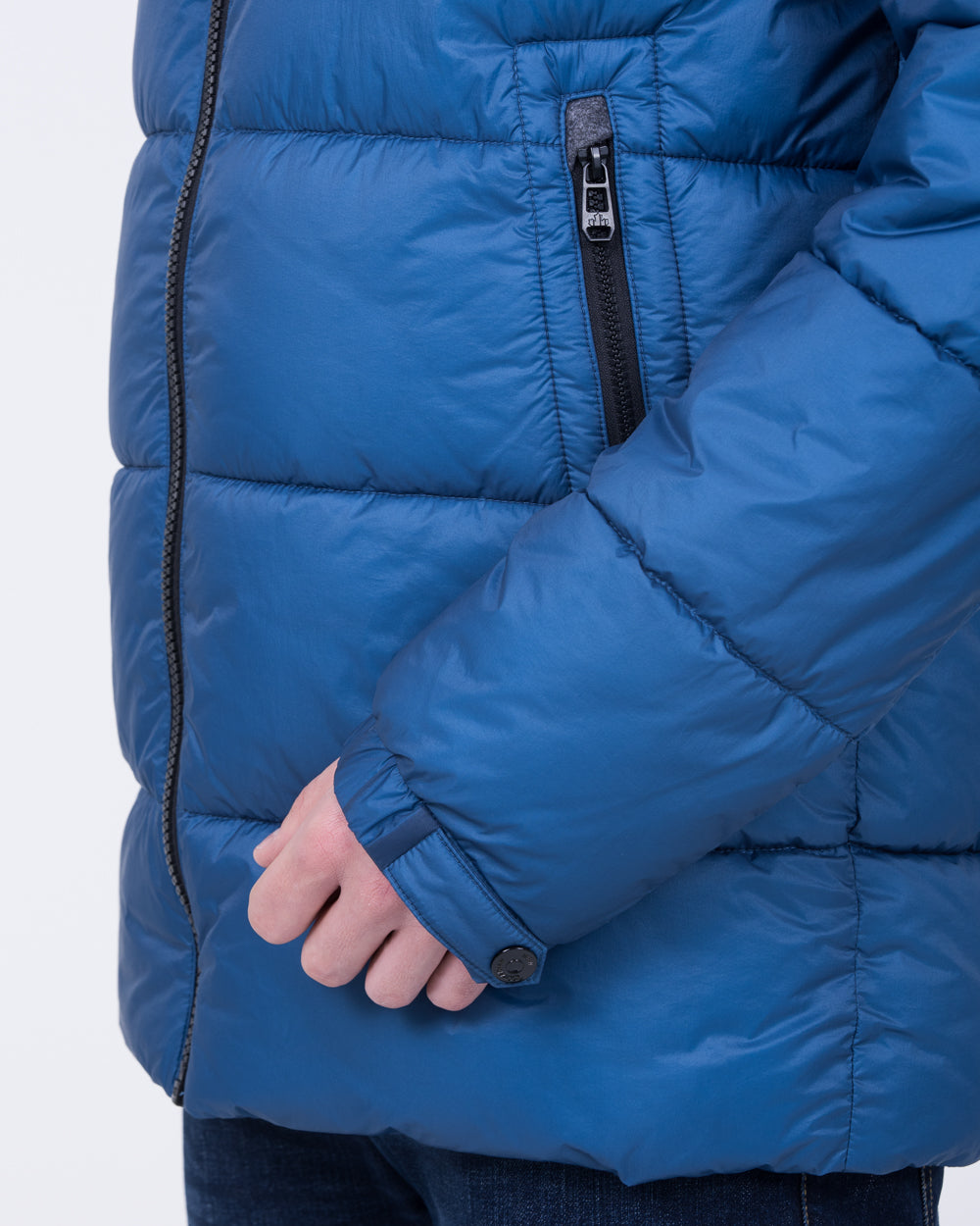 Cabano Extra Long Longer Tall Hoodless Puffer Mens Jacket Coat (ocean ...