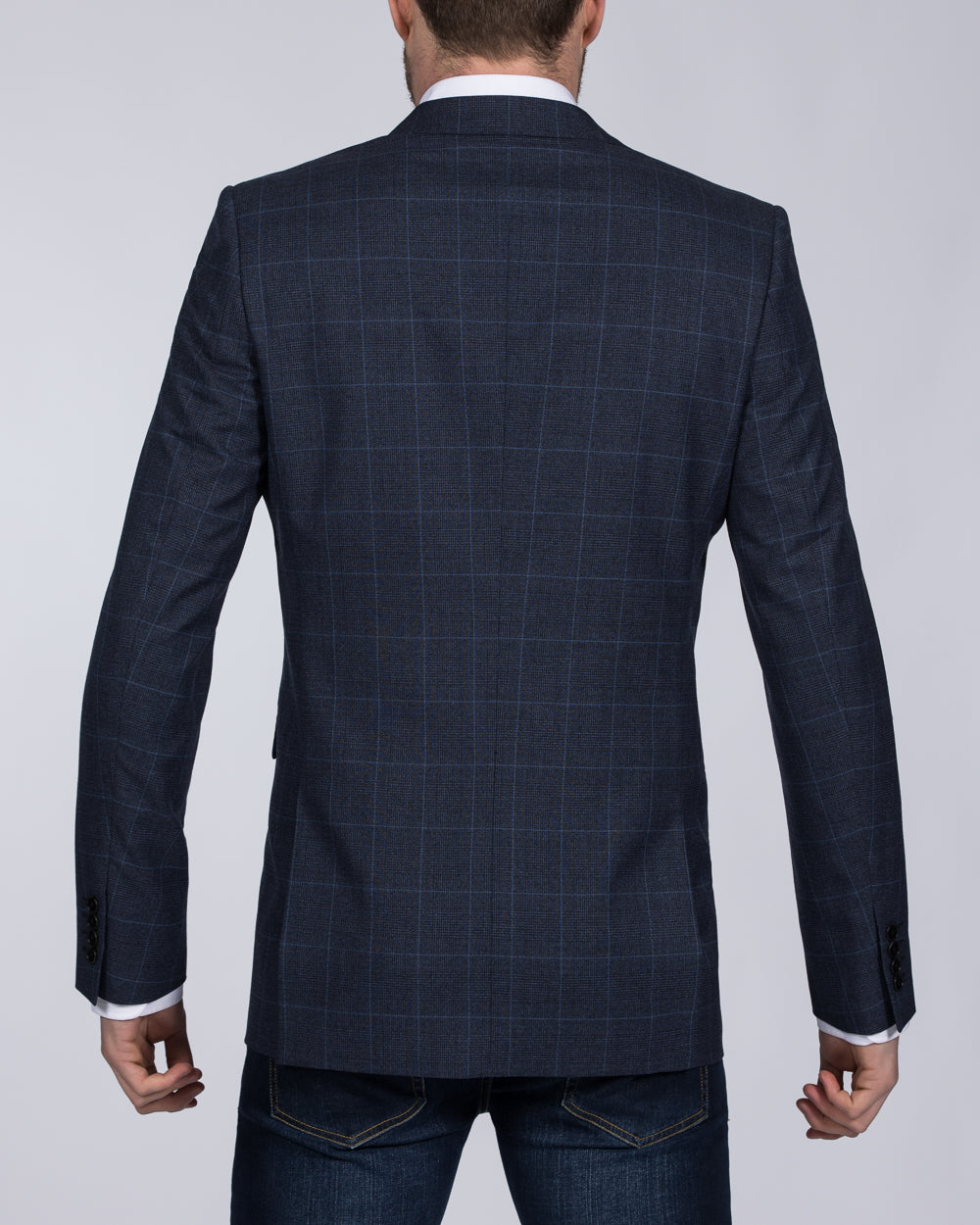 Skopes Slim Fit Extra Long Tall Anello Mens Blazer (blue check) | Tall ...