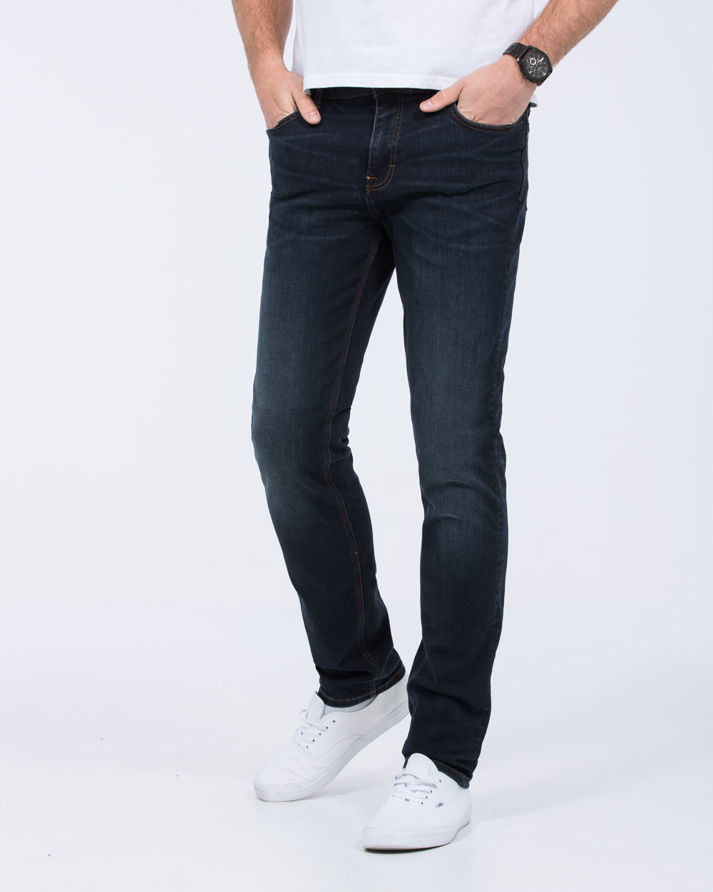 Redpoint Toronto Slim Fit Tall Mens Extra Long Jeans (mid denim wash ...