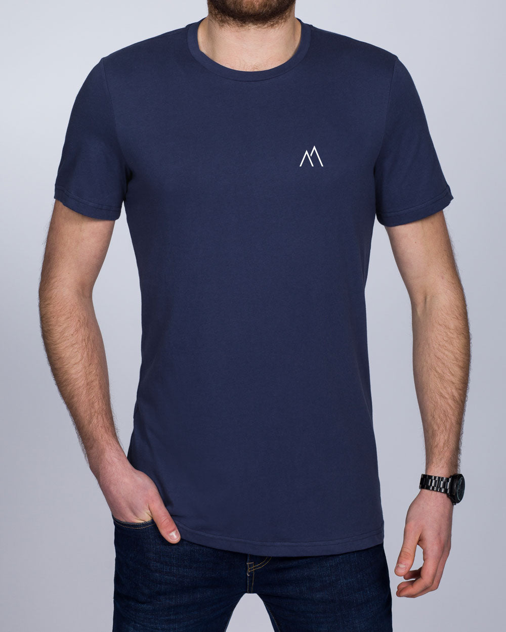 2t Extra Long Longer Tall Taller Mens T-Shirt (mountains navy) | Tall ...