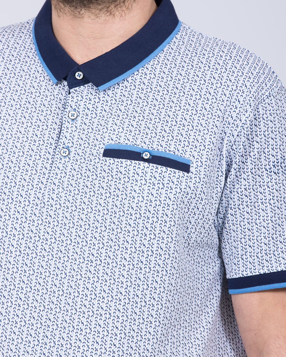 2t Dobby Print Regular Fit Tall Polo Shirt (white) | Tall Mens Clothing ...