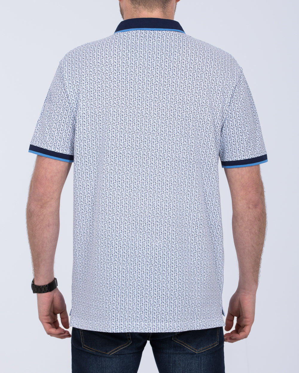 2t Dobby Print Regular Fit Tall Polo Shirt (white) | Tall Mens Clothing ...