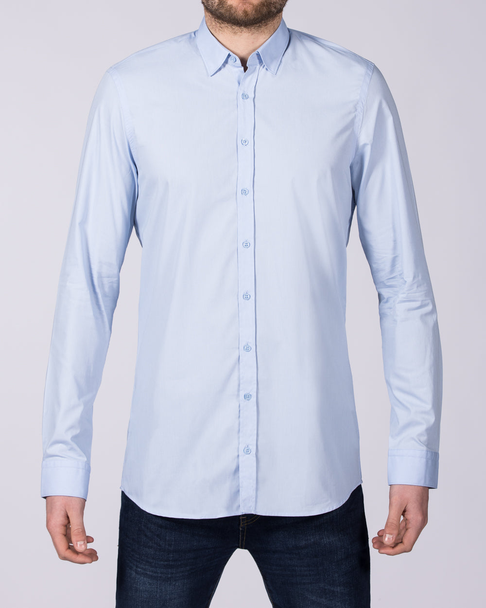 2t Luca Slim Fit Tall Men Extra Long Length Shirt (sky blue) | Tall ...