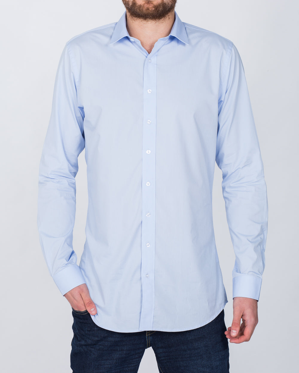 2t Slim Fit Tall Men Extra Long Length Shirt (blue) | Tall Mens ...