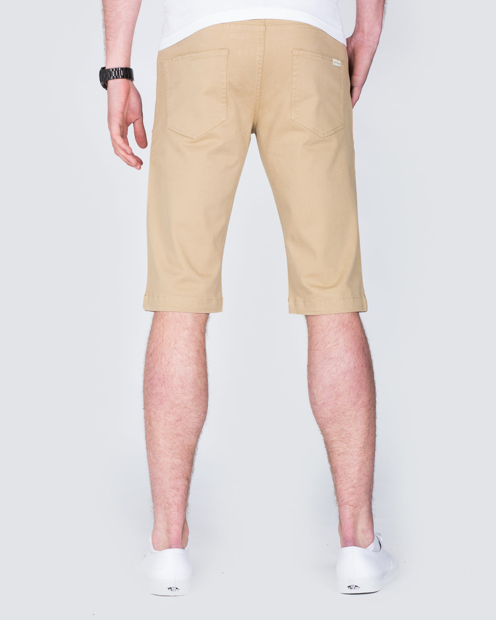 Ed Baxter Slim Fit Stretch Chino Shorts (beige) | Tall Mens Clothing ...