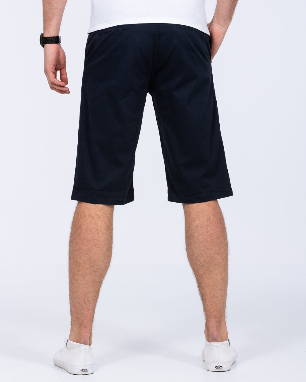 2t Grant Regular Fit Tall Mens Extra Long Chino Shorts (navy) 13 / 15 ...
