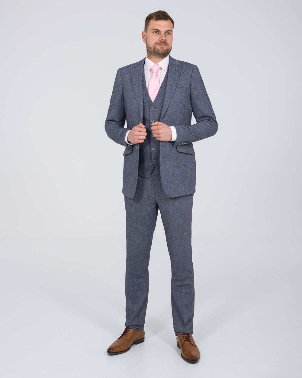 Skopes Jude Slim Fit Tall Suit (blue herringbone) | Tall Mens Clothing ...