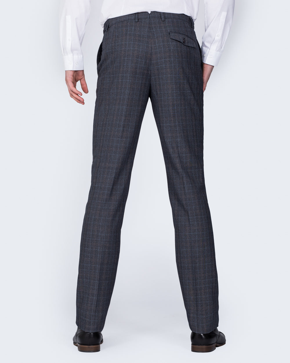 Skopes Witton Slim Fit Extra Long Tall Trousers (grey/blue check ...