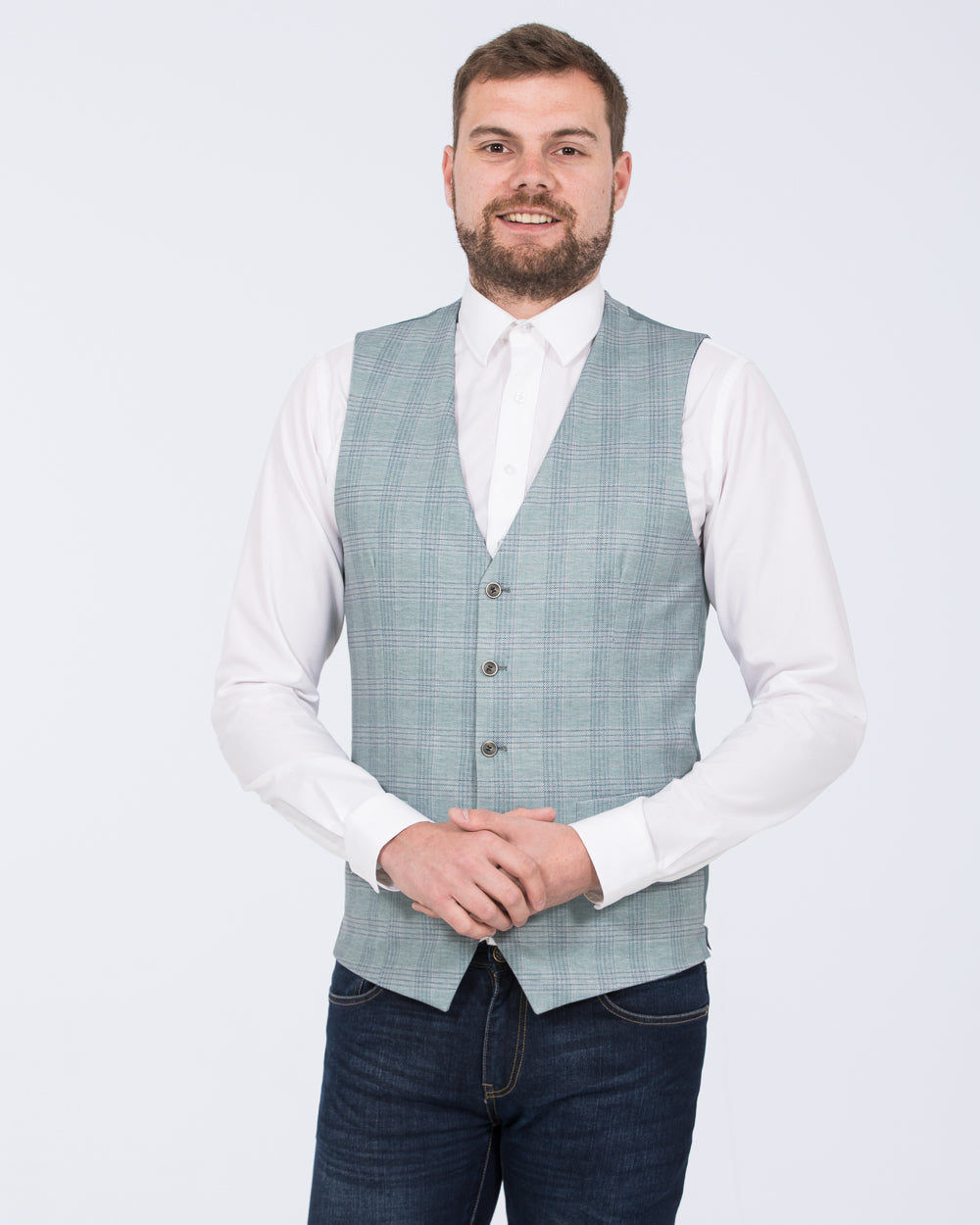 Skopes Montalvo Slim Fit Extra Long Tall Mens Waistcoat (light green ...