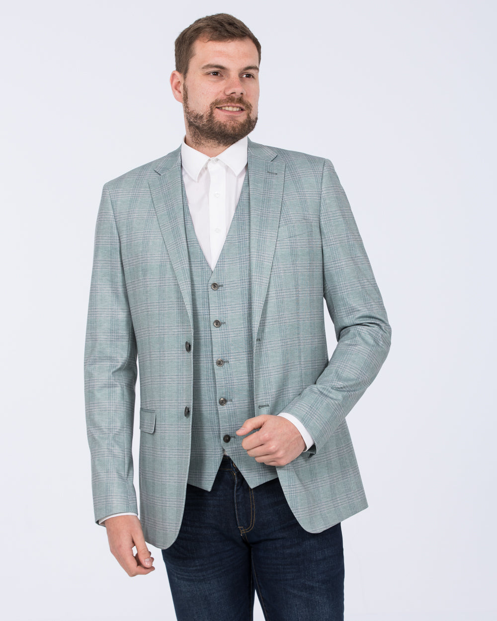 Skopes Montalvo Slim Fit Extra Long Tall Mens Waistcoat (light green ...